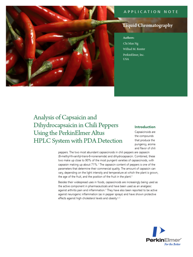 APP - Analysis of Capsaicin and Dihydrocapsaicin in Chili Peppers Using Altus HPLC 012226 - 01 ...