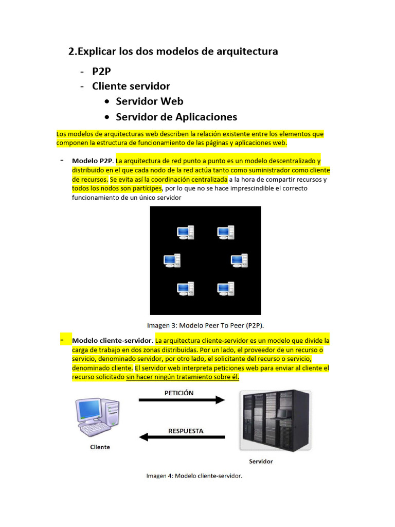Modelos de Arquitectura Web | PDF | Modelo cliente-servidor | Redes
