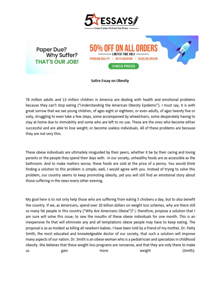Satirical Proposal on Obesity Solutions | PDF | Obesity | Healthy Diet