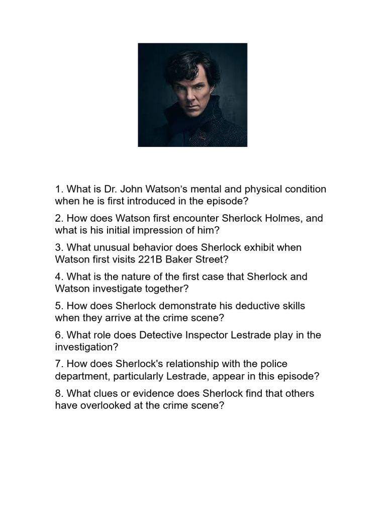 Sherlock & Watson's First Case Analysis | PDF