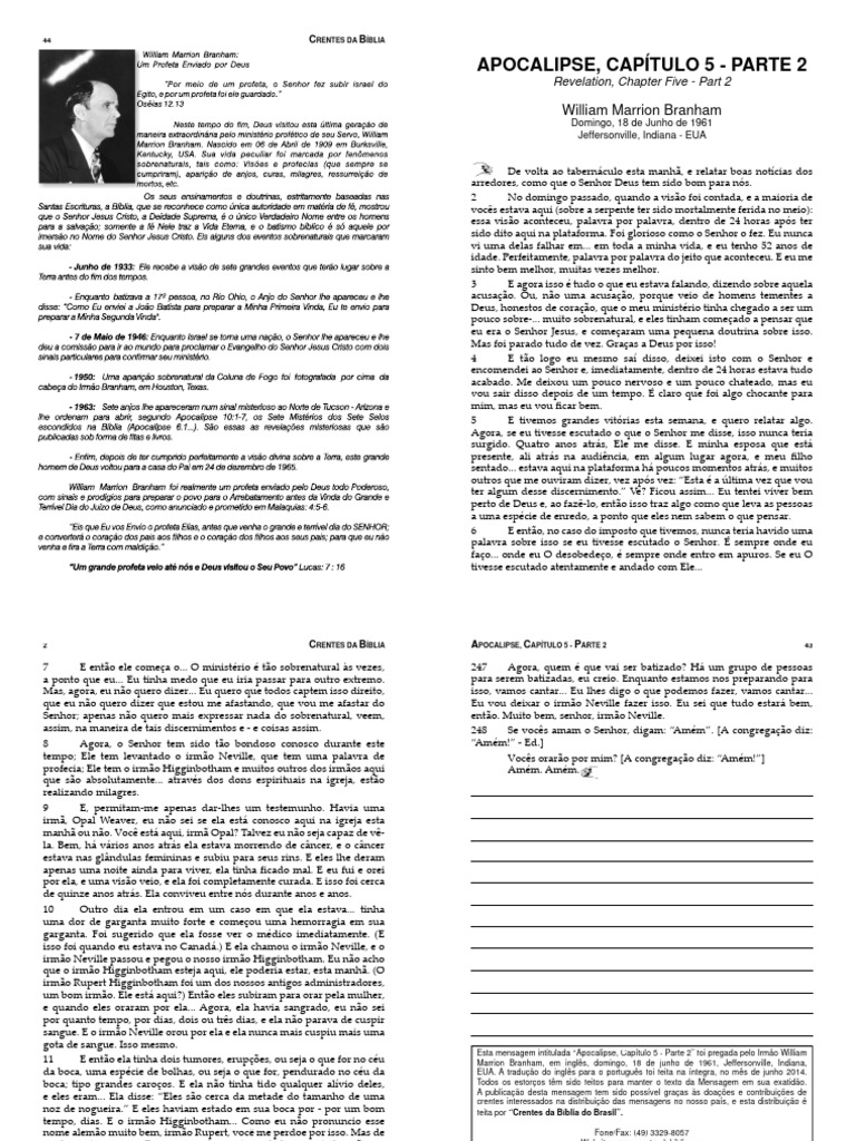 Apocalipse Capitulo 5 | PDF | Deus | Igreja cristã