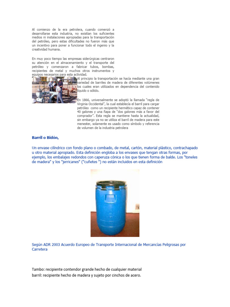 Barriles o Bidones | PDF | Barril | Barril (Unidad)
