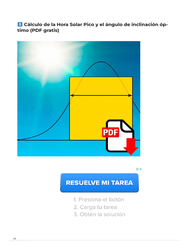 5 Cálculo de La Hora Solar Pico y El Ángulo de Inclinación Óptimo (PDF Gratis) | PDF ...
