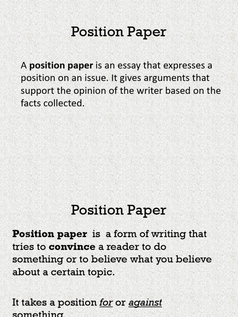 Position Paper | PDF | Essays | Argument
