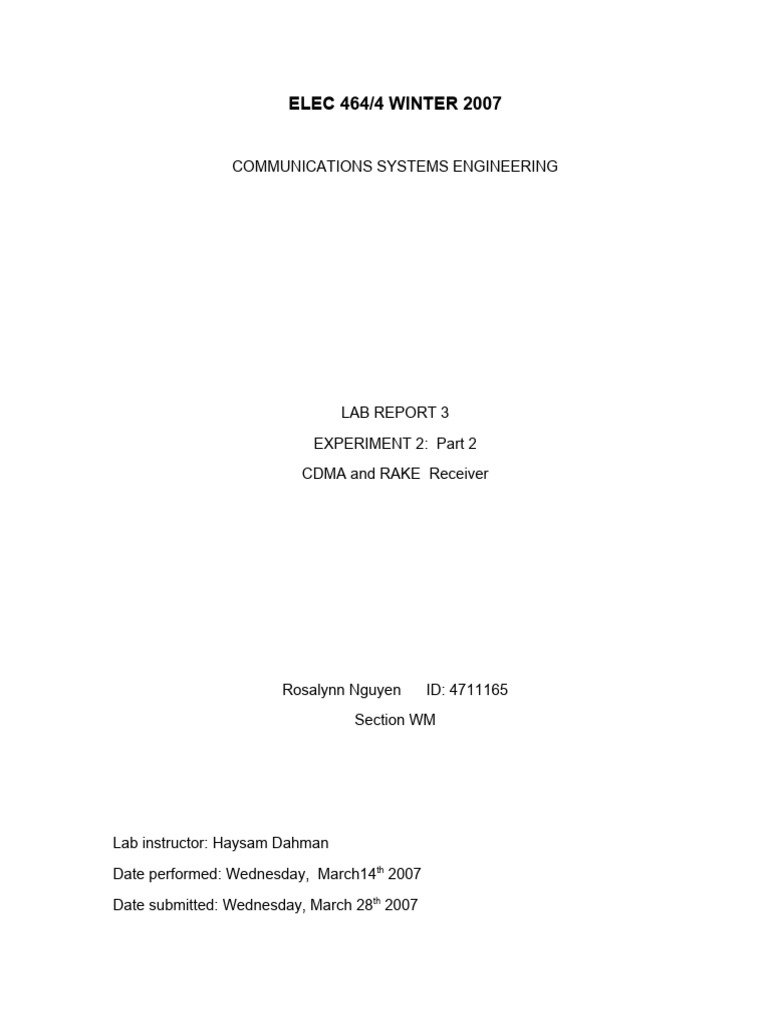 Elec 464 Lab Exp 3 | PDF | Equalization (Audio) | Digital Signal Processing