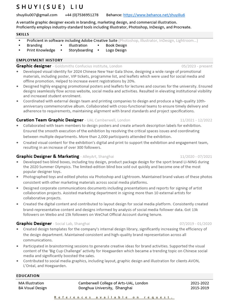 Penguin Creative Artworker - Shuyi Liu Graphic Designer CV | PDF ...