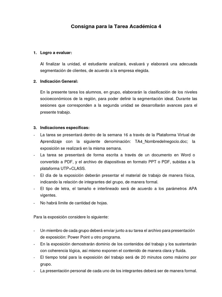 Consigna TA4_Fundamentos de Marketing | PDF