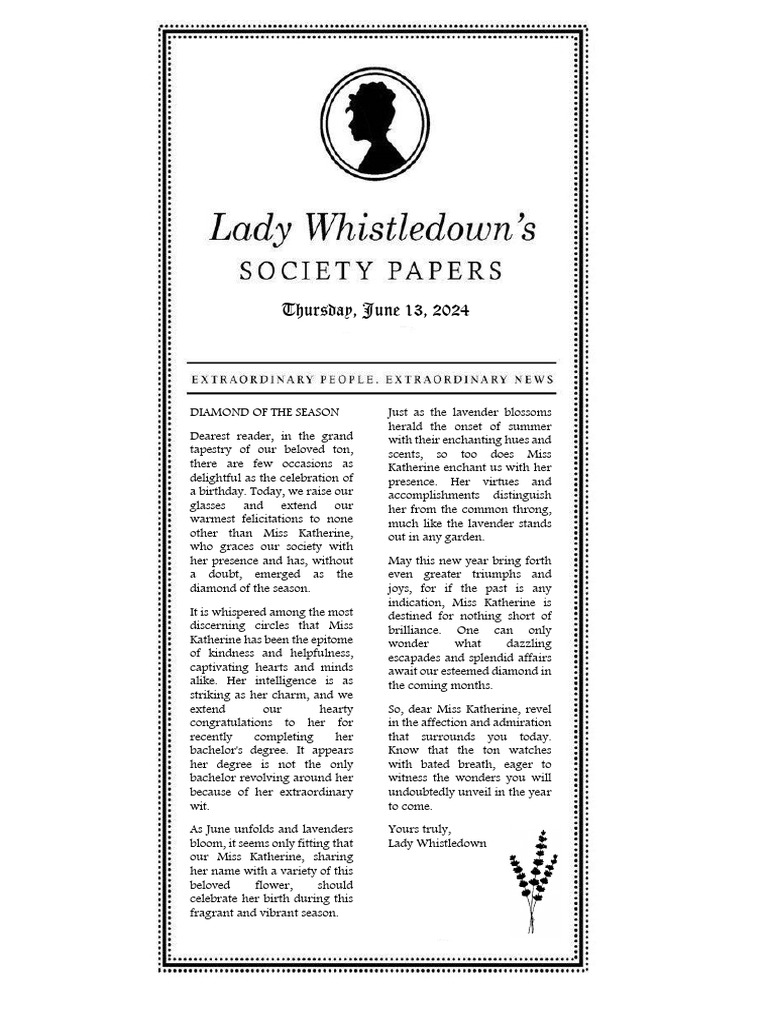 Lady Whistledown Papers | PDF