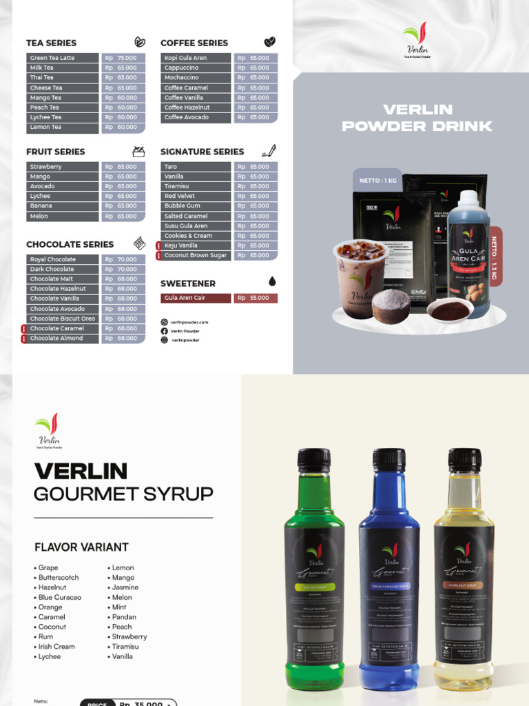 Pricelist Verlin Powder Dan Gourmet | PDF
