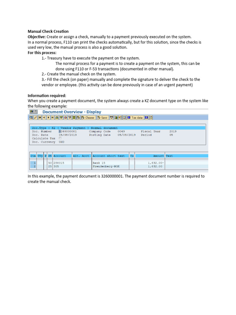 Manual Check Creation Process Guide | PDF