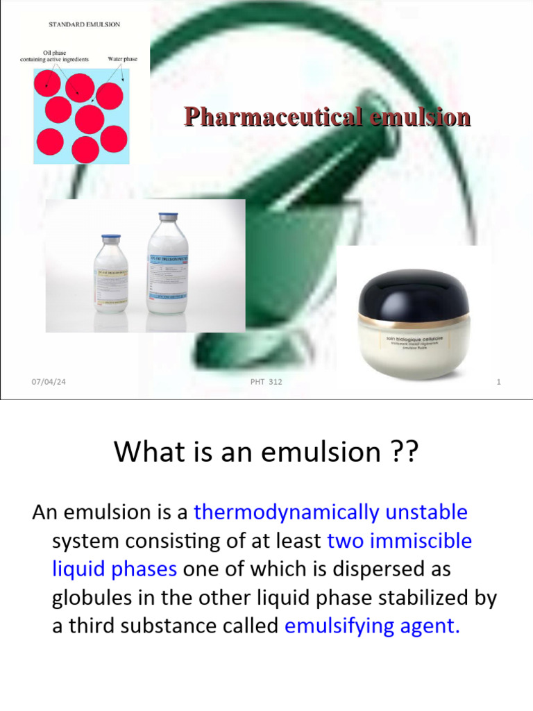 Understanding Pharmaceutical Emulsions | PDF | Emulsion | Surfactant