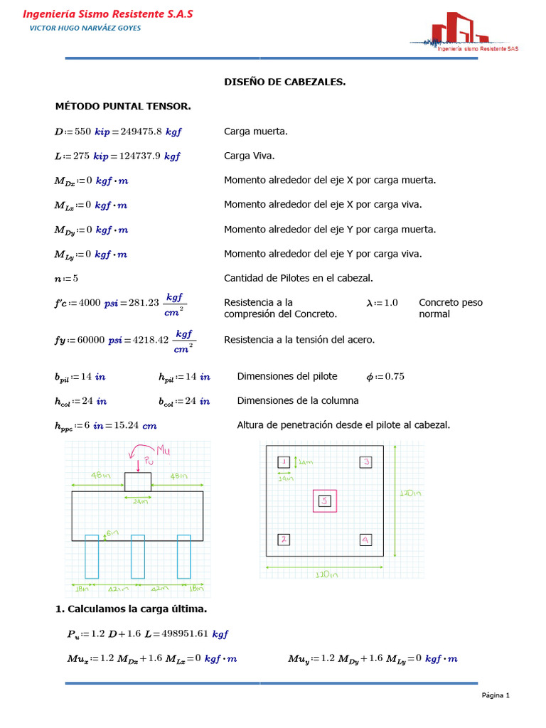 Diseño de Cabezales con Puntal Tensor | PDF
