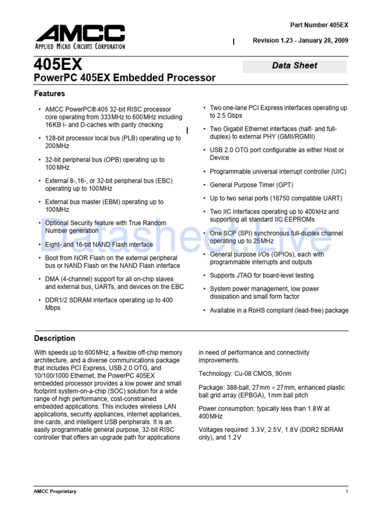 Ppc405exr NPD400T | PDF | Microcontroller | Flash Memory