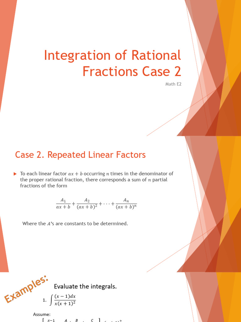 Integration of Rational Fractions Guide | PDF | Equations | Applied ...