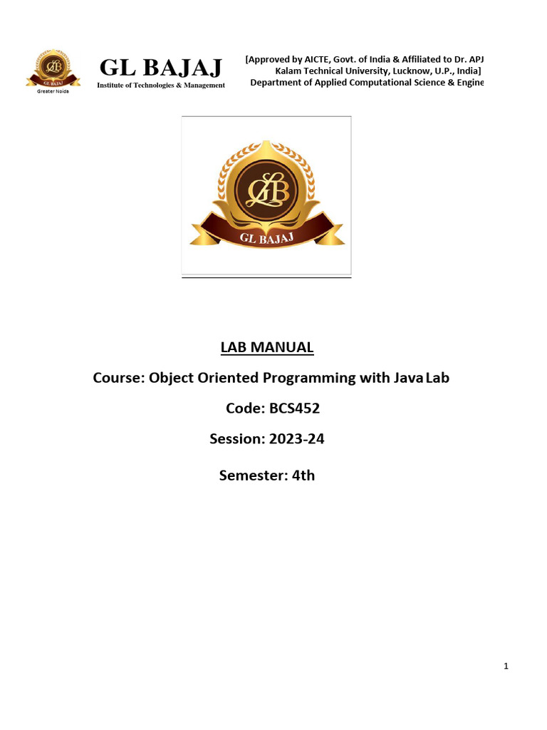 Oops Java Lab Manual Pdf Programming Constructor Object Oriented Programming