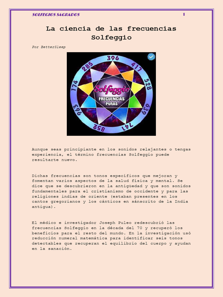 La Ciencia de Las Frecuencias Solfeggio | PDF | Frecuencia | Sonido