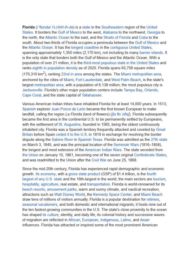 Florida Overview | PDF | Florida