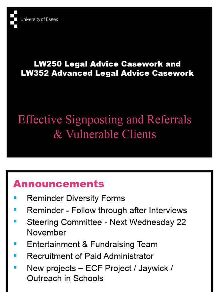 Signposting vs. Referral in Legal Aid | PDF | Language Interpretation | Mental Disorder