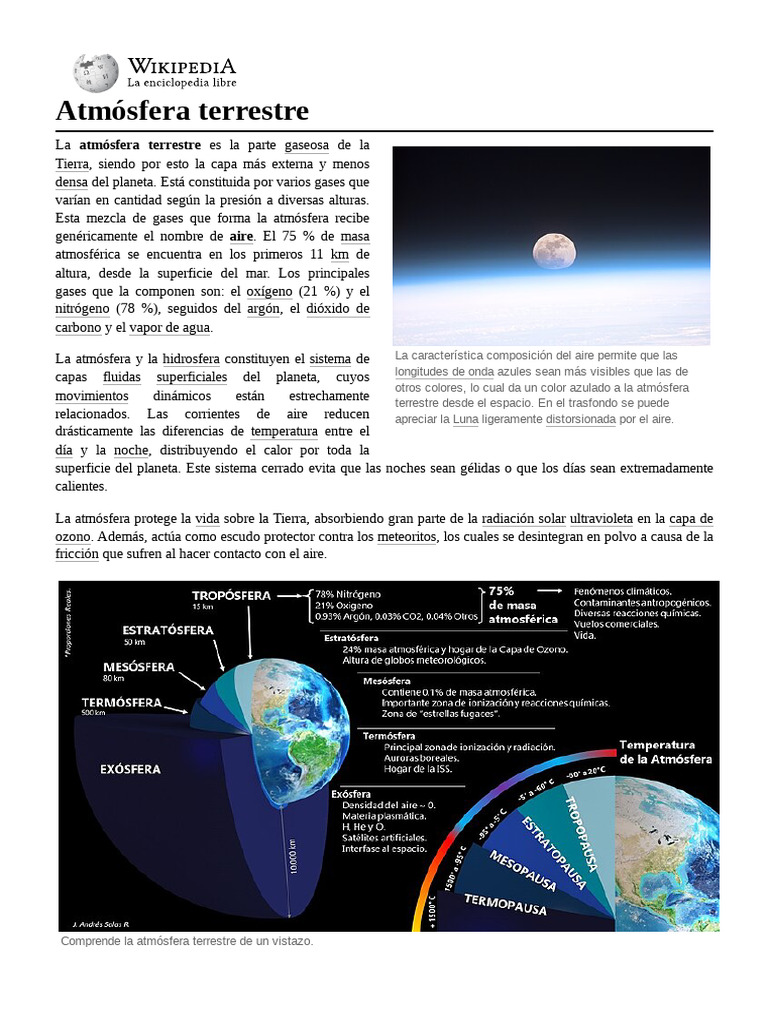 Atmósfera Terrestre | PDF | Atmósfera de tierra | Atmósfera