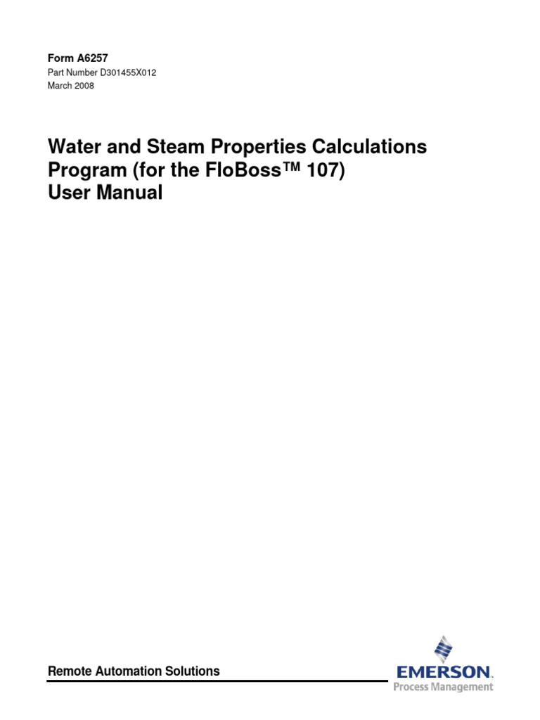 D301455X012 - FloBoss 107 Water and Steam Properties User Manual | PDF | Installation (Computer ...