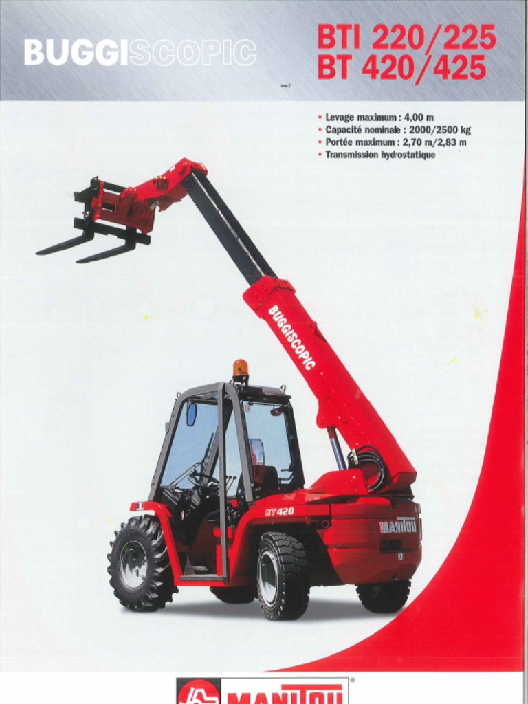 Fiche Technique MANITOU BT420 | PDF