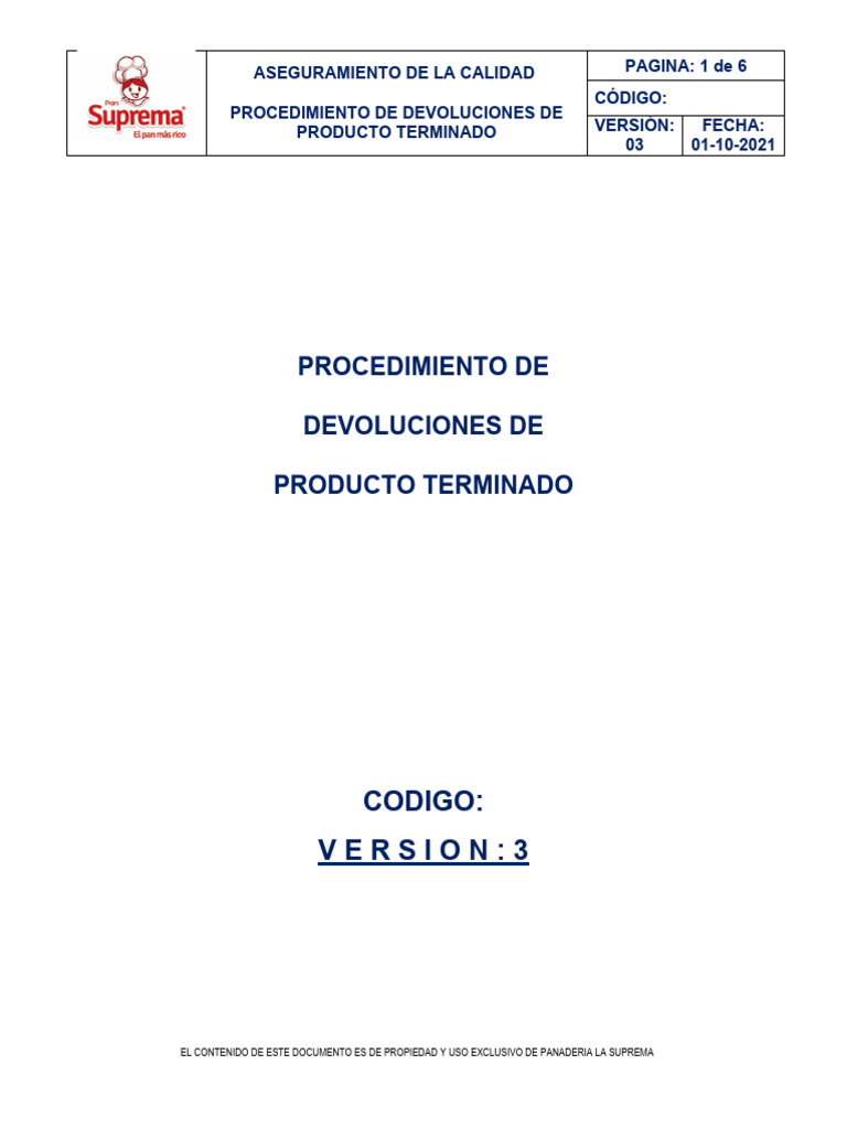 Procedimiento de Devoluciones | PDF