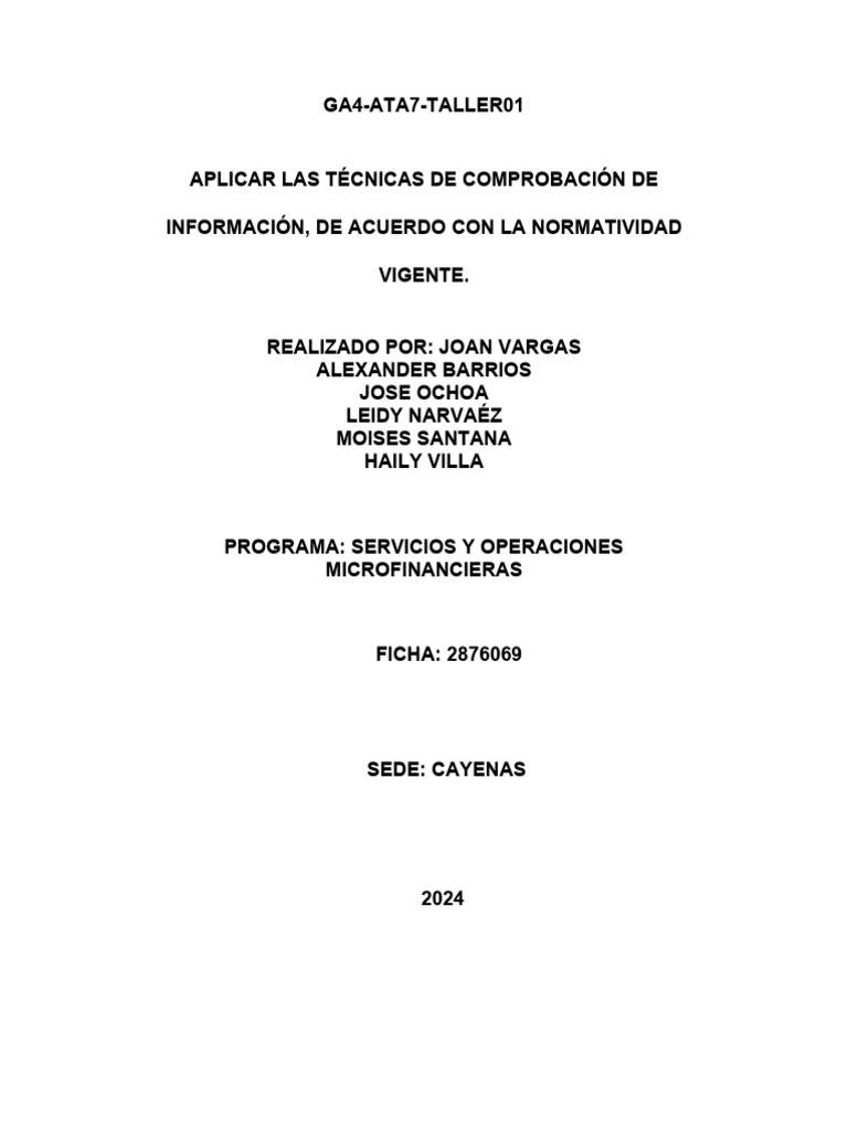 GA4-ATA7-Taller01 JVS-1 | PDF | Negocios