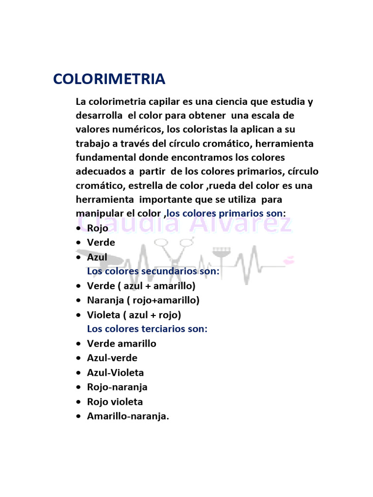 Colorimetría Capilar: Guía Completa | PDF | Color | Amarillo