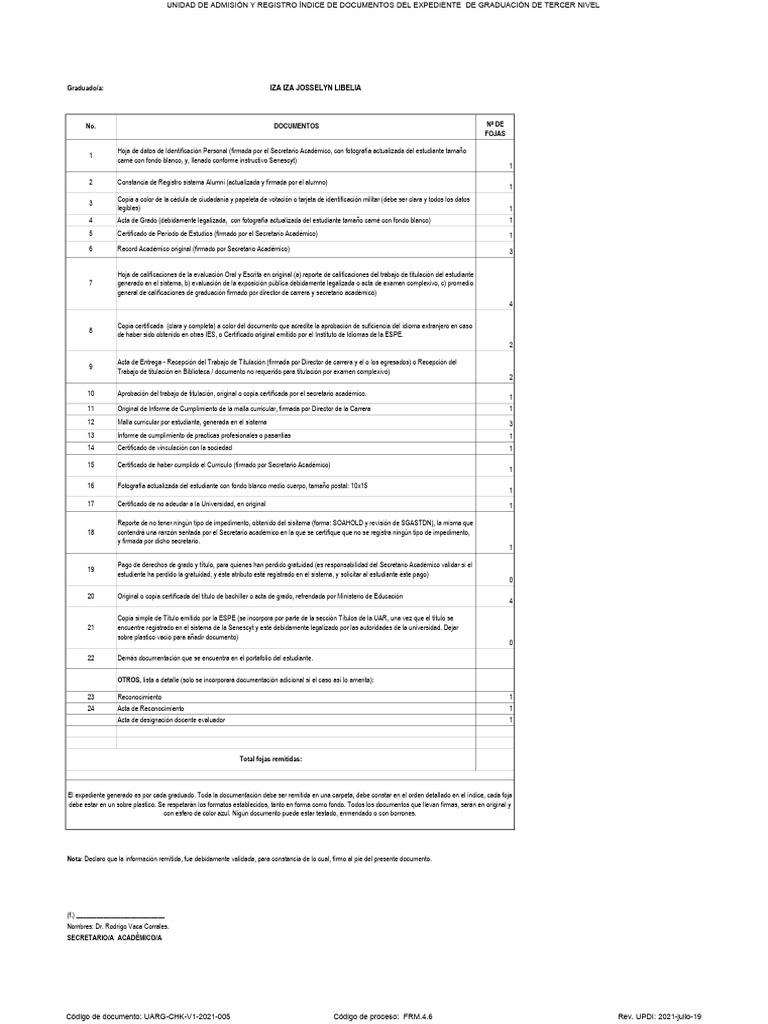 Indice | PDF | Documento de identidad