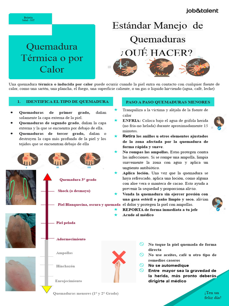 Estándar Manejo de Quemaduras Térmicas o Por Calor 2024 | PDF | Quemar ...