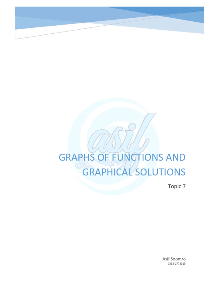 Topic 7 Graphs of Functions and Graphical Solutions | PDF | Equations ...