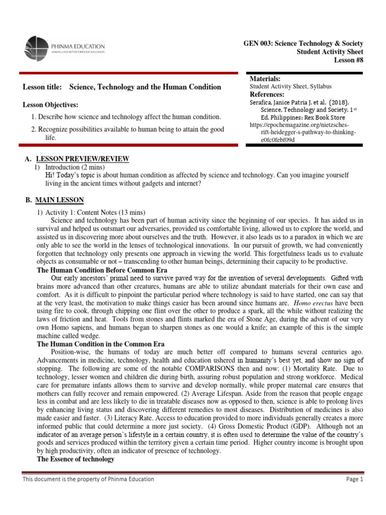 Gen 003 Lesson 8 Sts Sas | PDF | Human | Homo