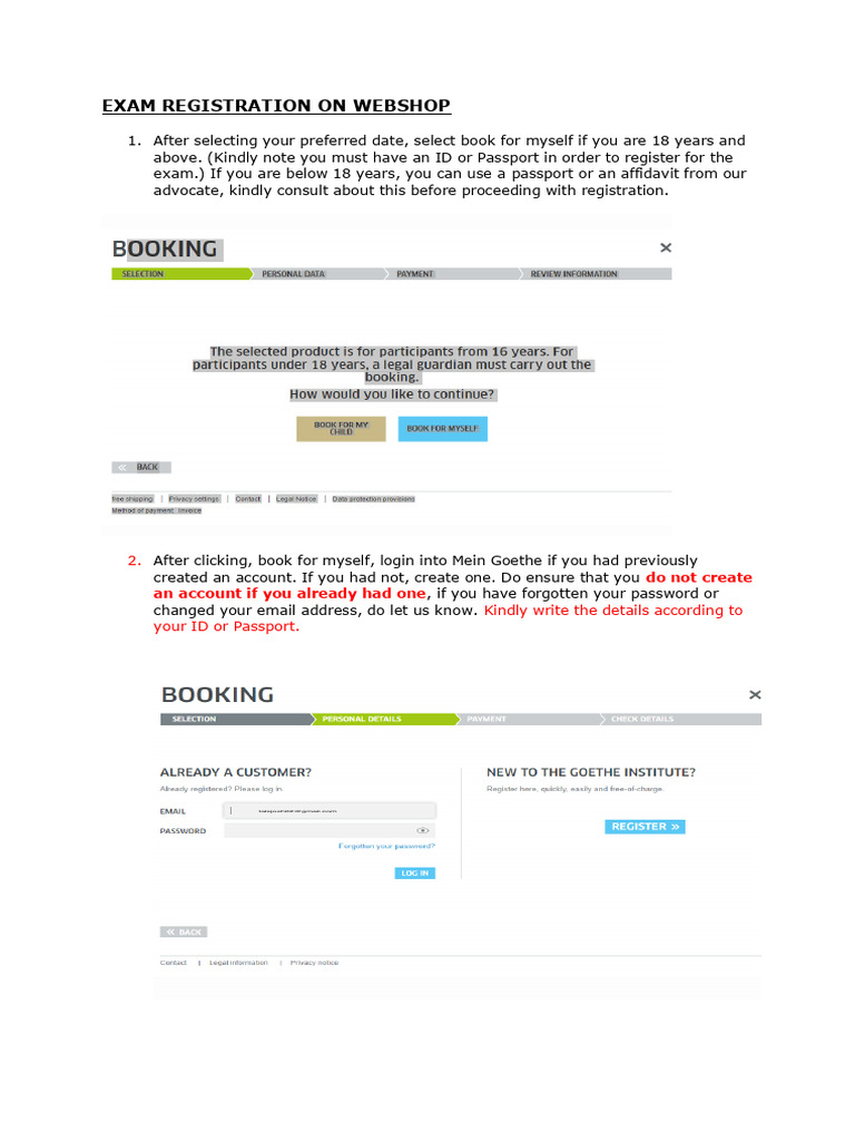Exam Registration On Webshop | PDF