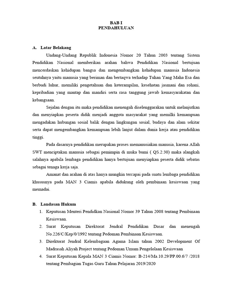 Program Pembinaan Kesiswaan MAN 3 Ciamis | PDF