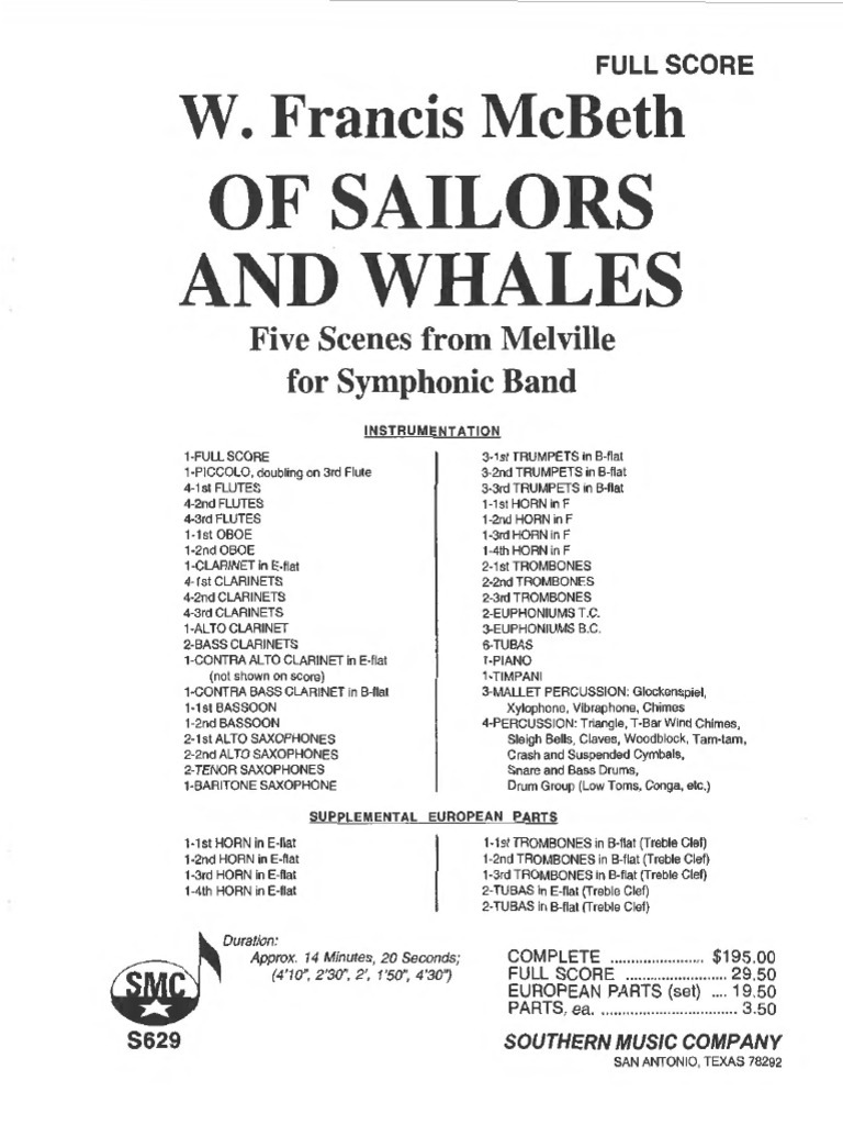 McBeth, F. - Of Sailors and Whales | PDF | Musicology | Musical Instruments