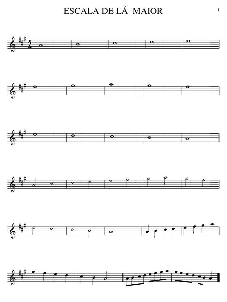 Escala Lá Maior | PDF