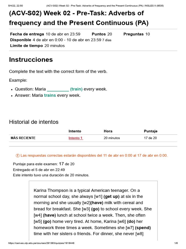 (ACV-S02) Week 02 - Pre-Task_ Adverbs of frequency and the Present Continuous (PA)_ INGLES II ...
