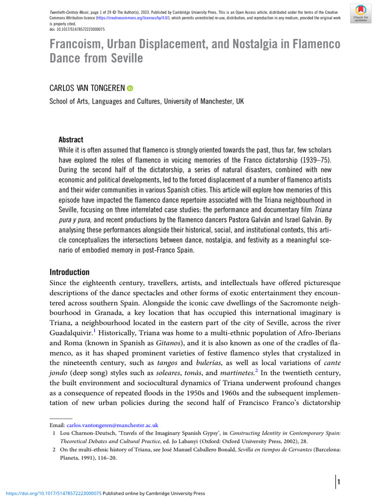 Flamenco, Francoism, and Urban Nostalgia | PDF | Seville