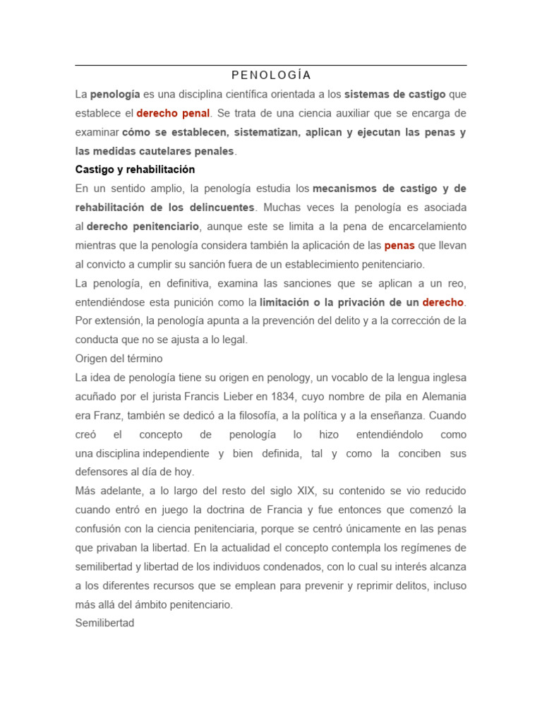 PENOLOGÍA | PDF | Criminología | Castigos