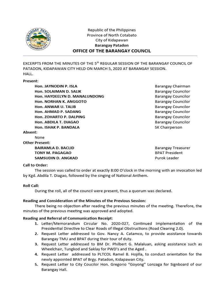 5th Reg. Session 2020 | PDF