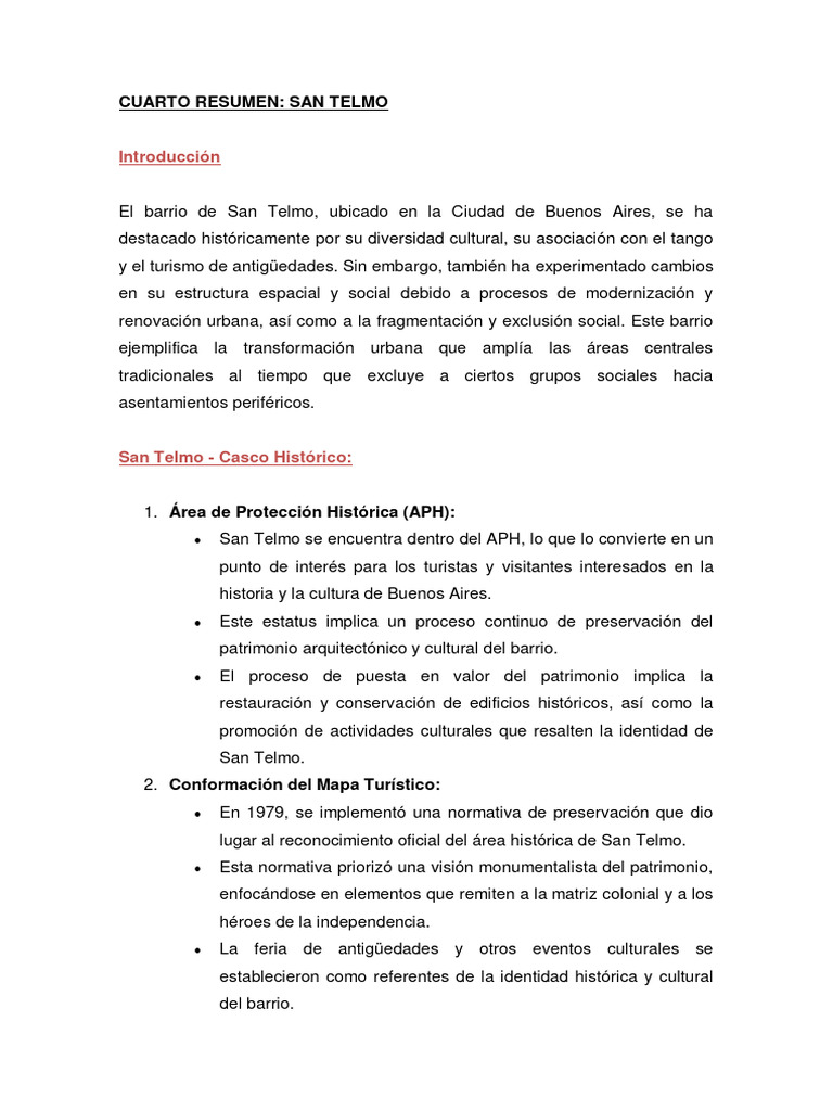 Cuarto Resumen San Telmo | PDF | Buenos Aires | Escultura