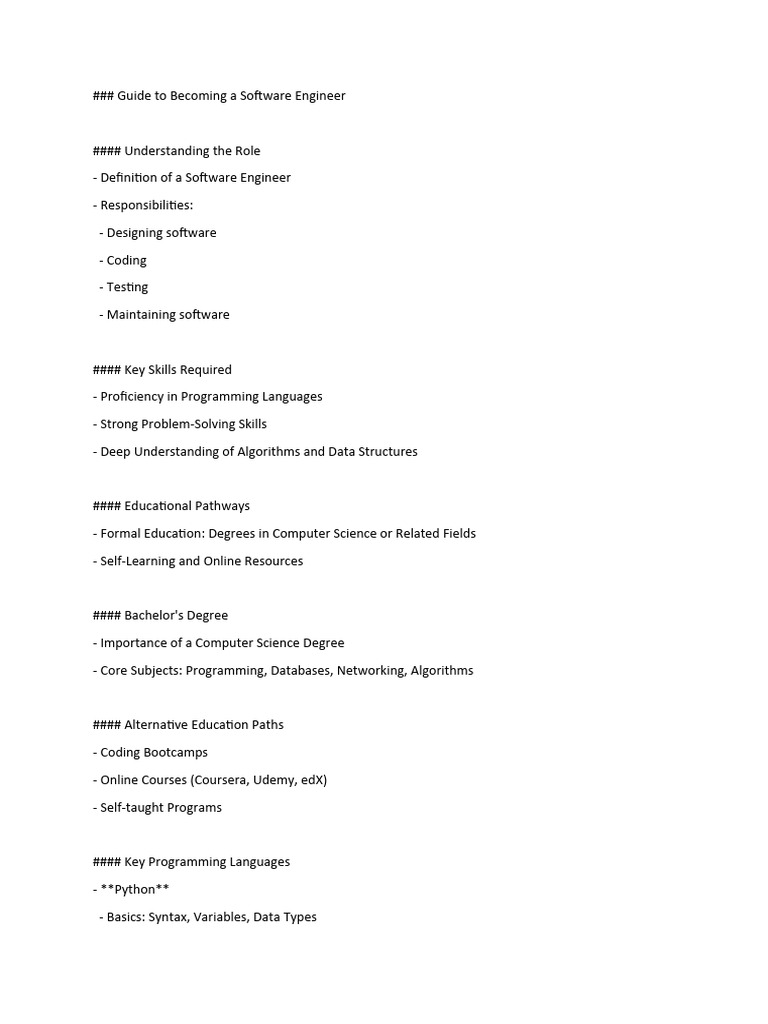 Guide to Becoming a Software Engineer | Download Free PDF | Computer Programming | Integrated ...