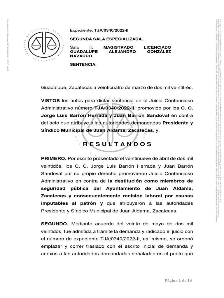 Sentencia Laboral Administrativa | PDF | Caso de ley | Ley Pública