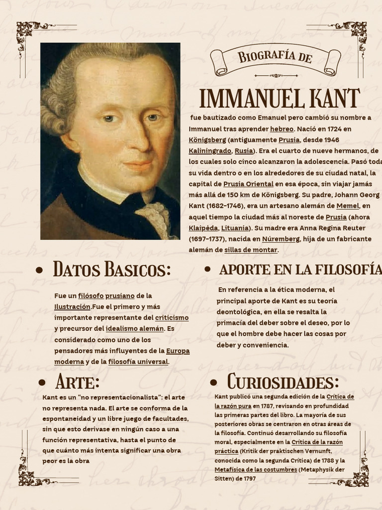 Immanuel Kant | PDF | Immanuel Kant | Educación en artes liberales