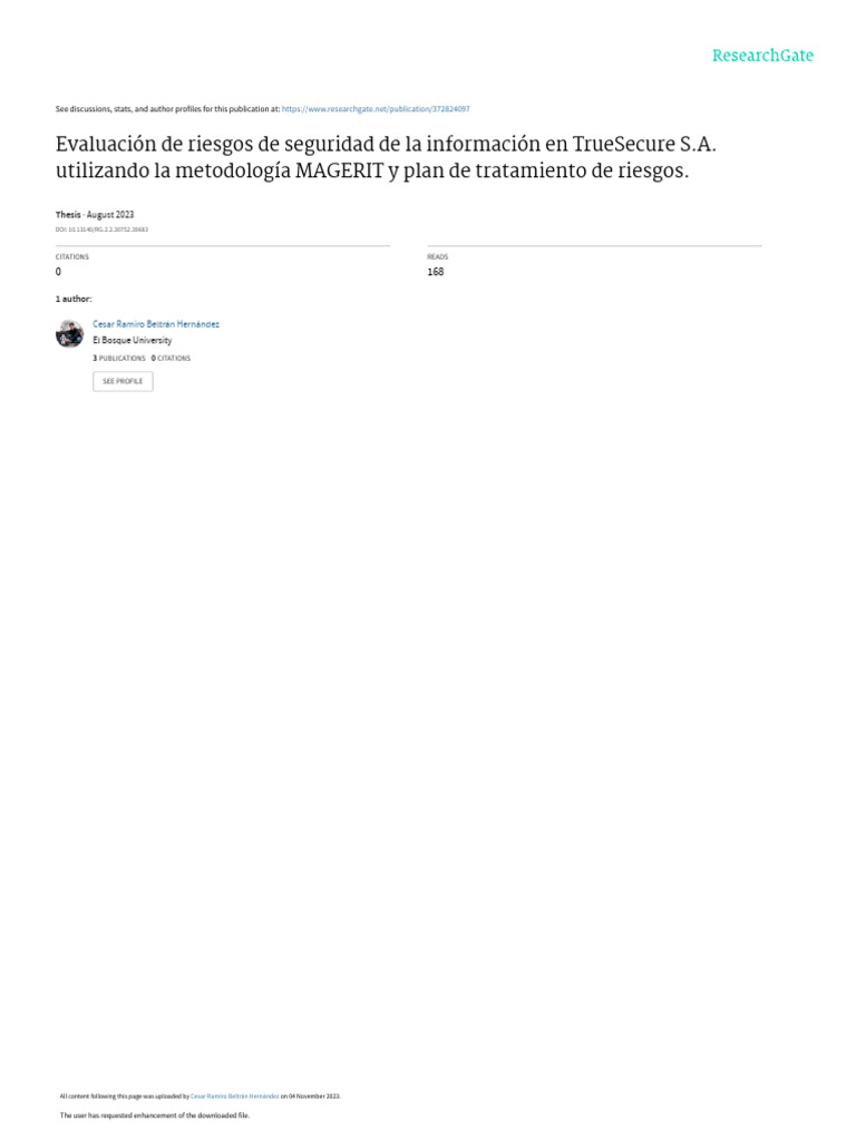 Evaluación de Riesgos de Seguridad de La Información en Truesecure S.A ...