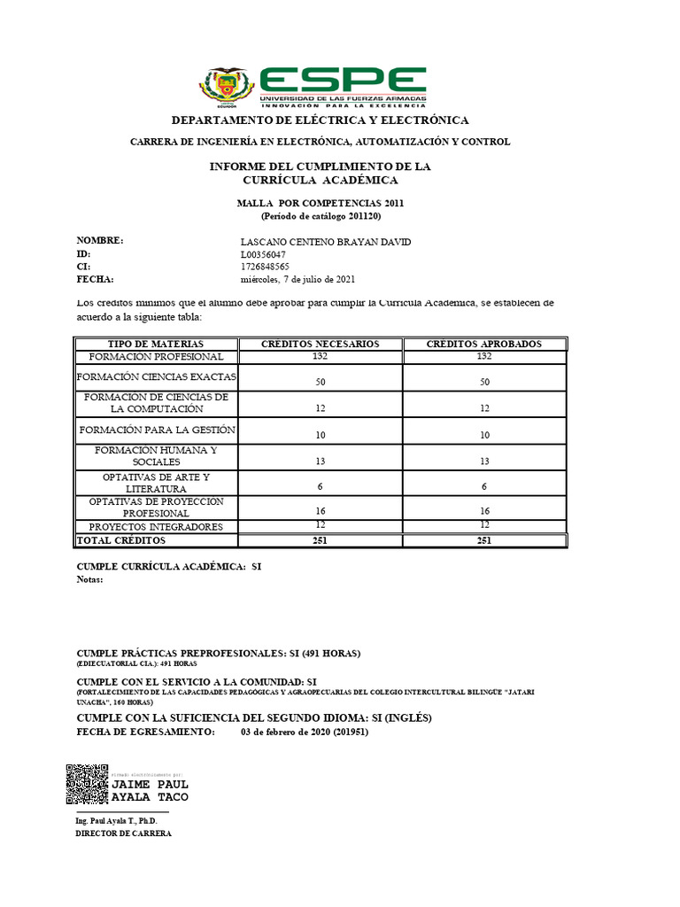 FORMATO MALLA Lascano Brayan-Signed | PDF | Ingeniería