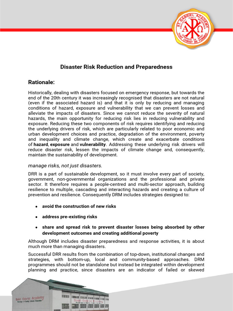 Disater Risk Reduction Protocols | PDF | Hand Washing | Disaster Risk ...