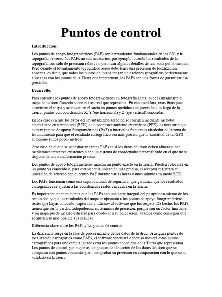 Puntos de Control | PDF | Topografía | Mapa