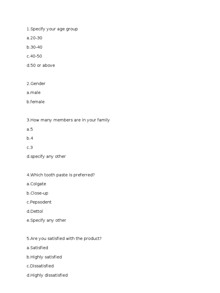 Toothpaste Brand Preference Survey | PDF | Communication | Marketing