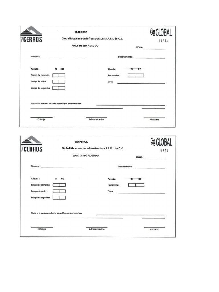 Vale No Adeudo | PDF